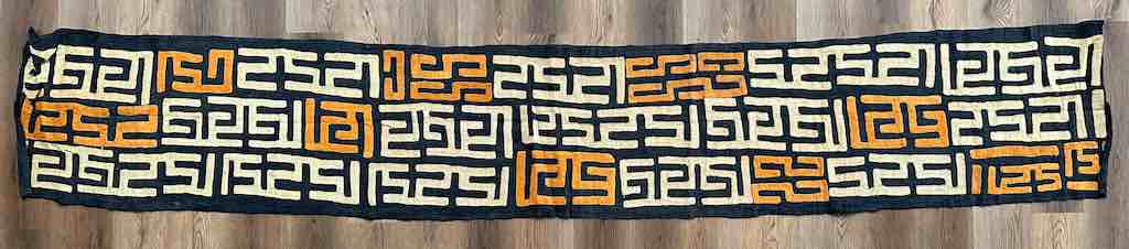Kuba Cloth Long Raffia Textile | 139 x 22" — Niger Bend