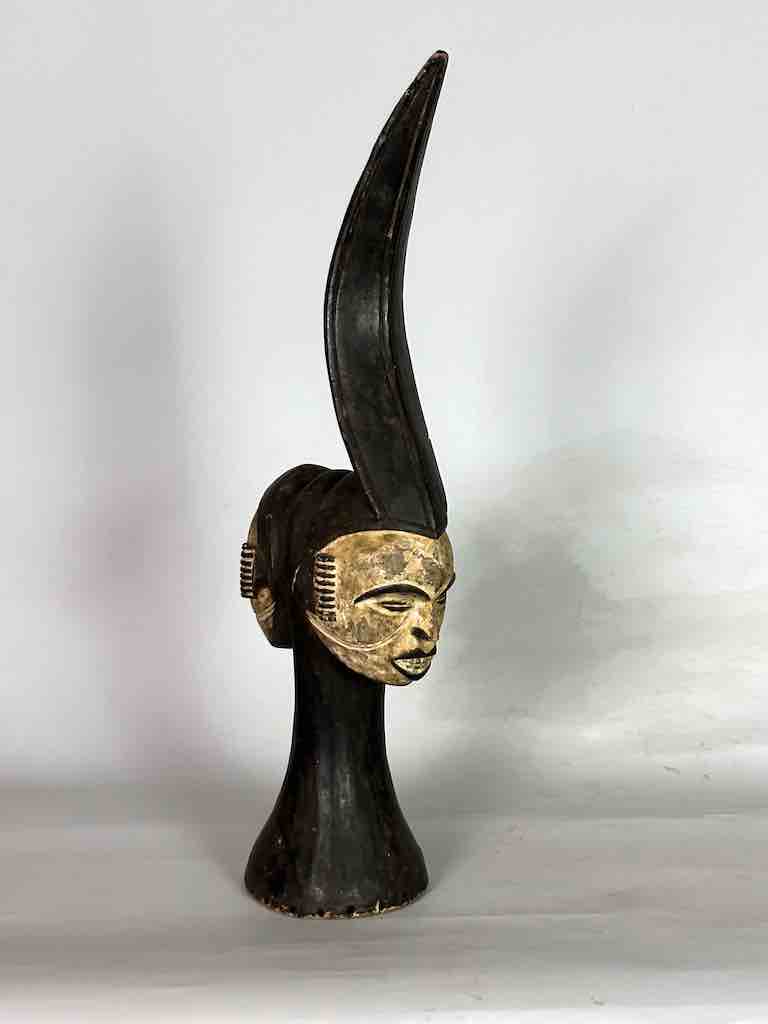 Vintage Igbo Janus Heads Dance Crest Statue | 24" - Nigeria — Niger Bend