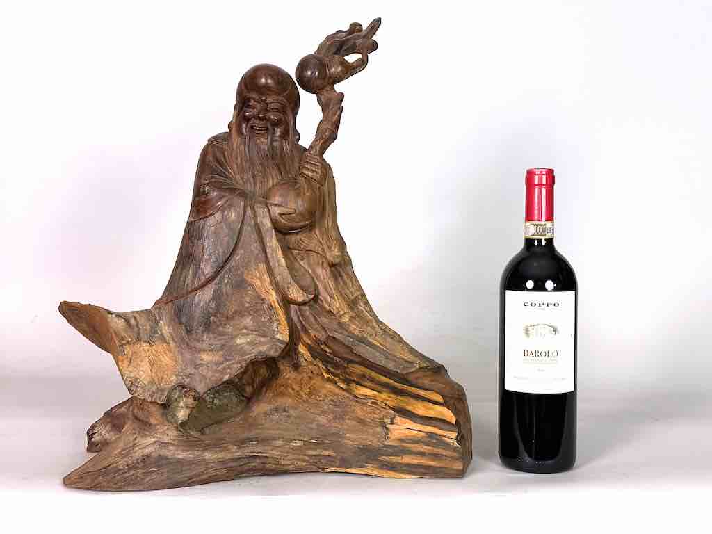 Vietnamese Rosewood Buddhist Lao Tzu God Statue — Niger Bend
