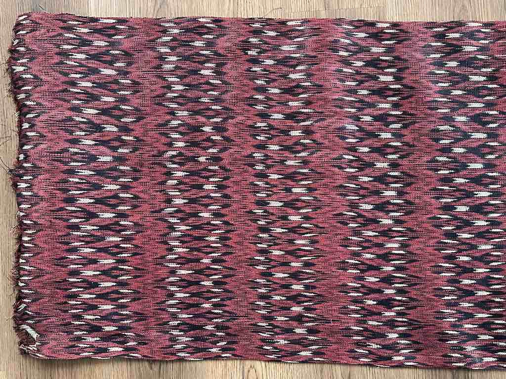 Very Long Red & Black Philippine Abaca Textile Roll | 6 3/4 yards ...