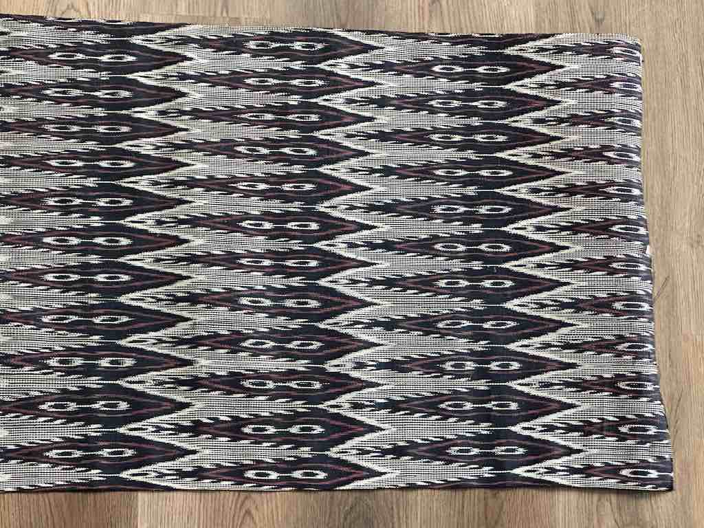 Long Black & White Philippine Abaca Textile Roll | 2 1/4 yards — Niger Bend