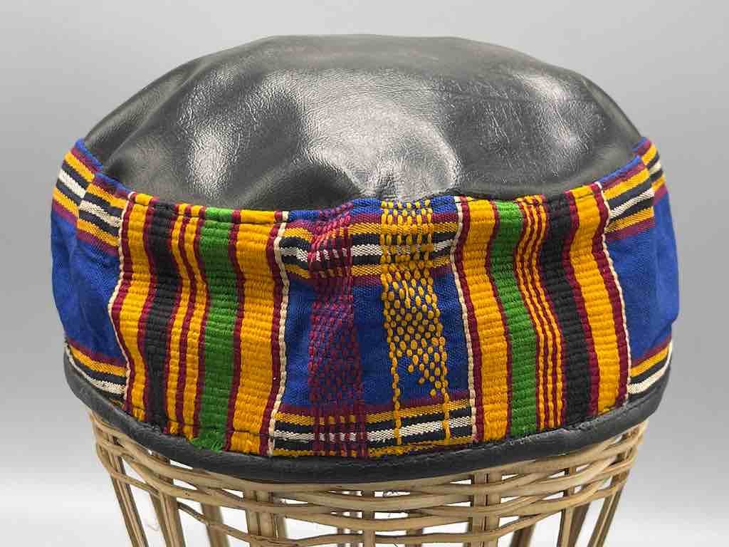 Large Size Genuine Ashanti Kente Cloth African Kufi Men's Hat | 22 1/2 ...