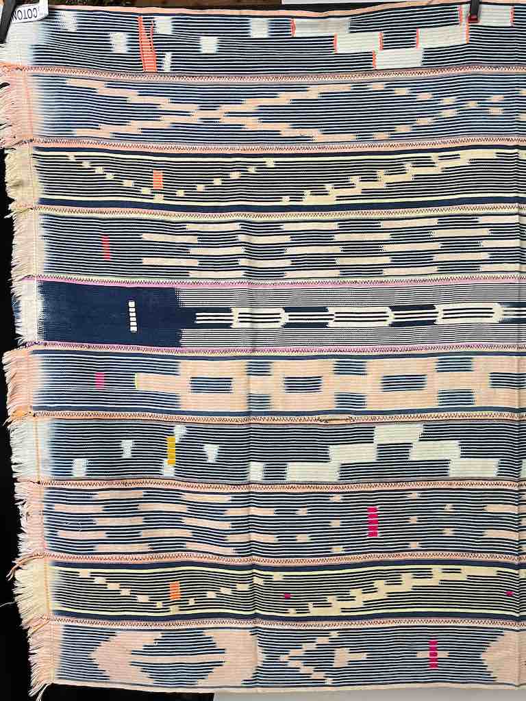 Vintage Baule African Cloth Textile "Wrapper" | 55" x 39" — Niger Bend