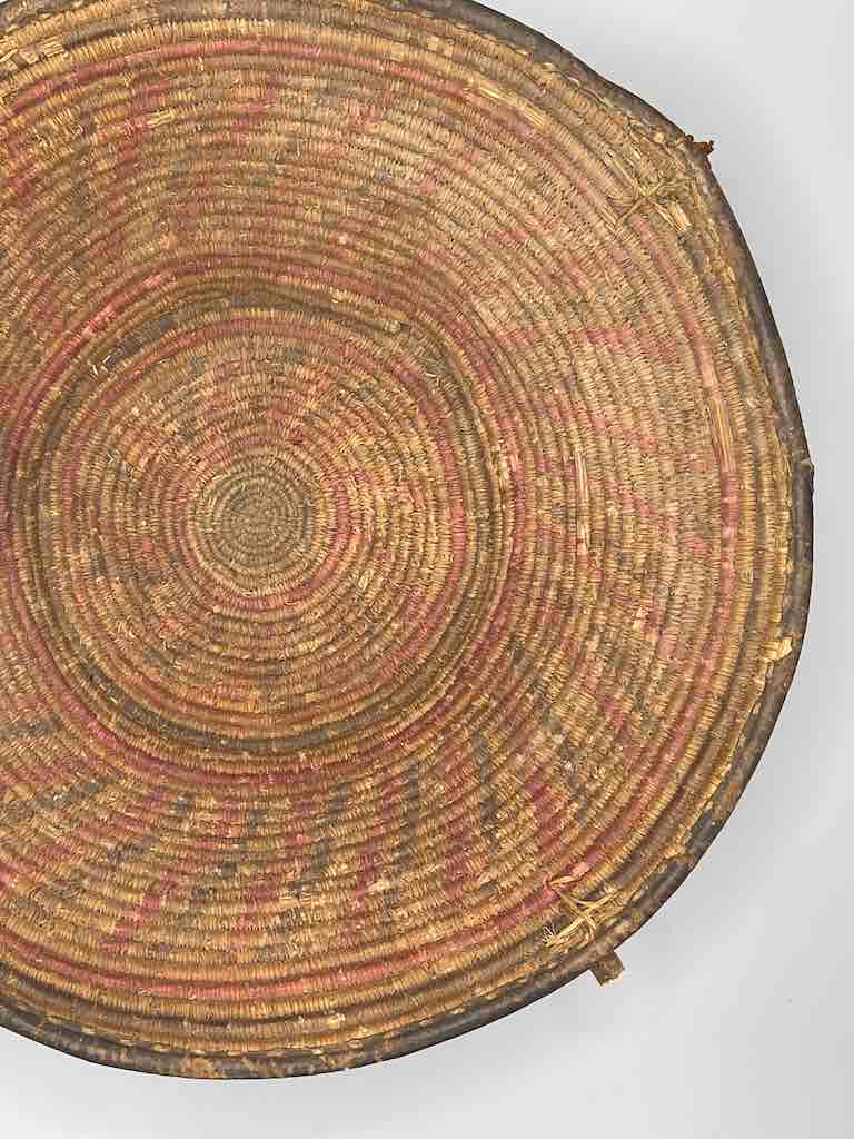 Vintage Large African Harari Leather-trimmed Bowl Basket - Ethiopia ...