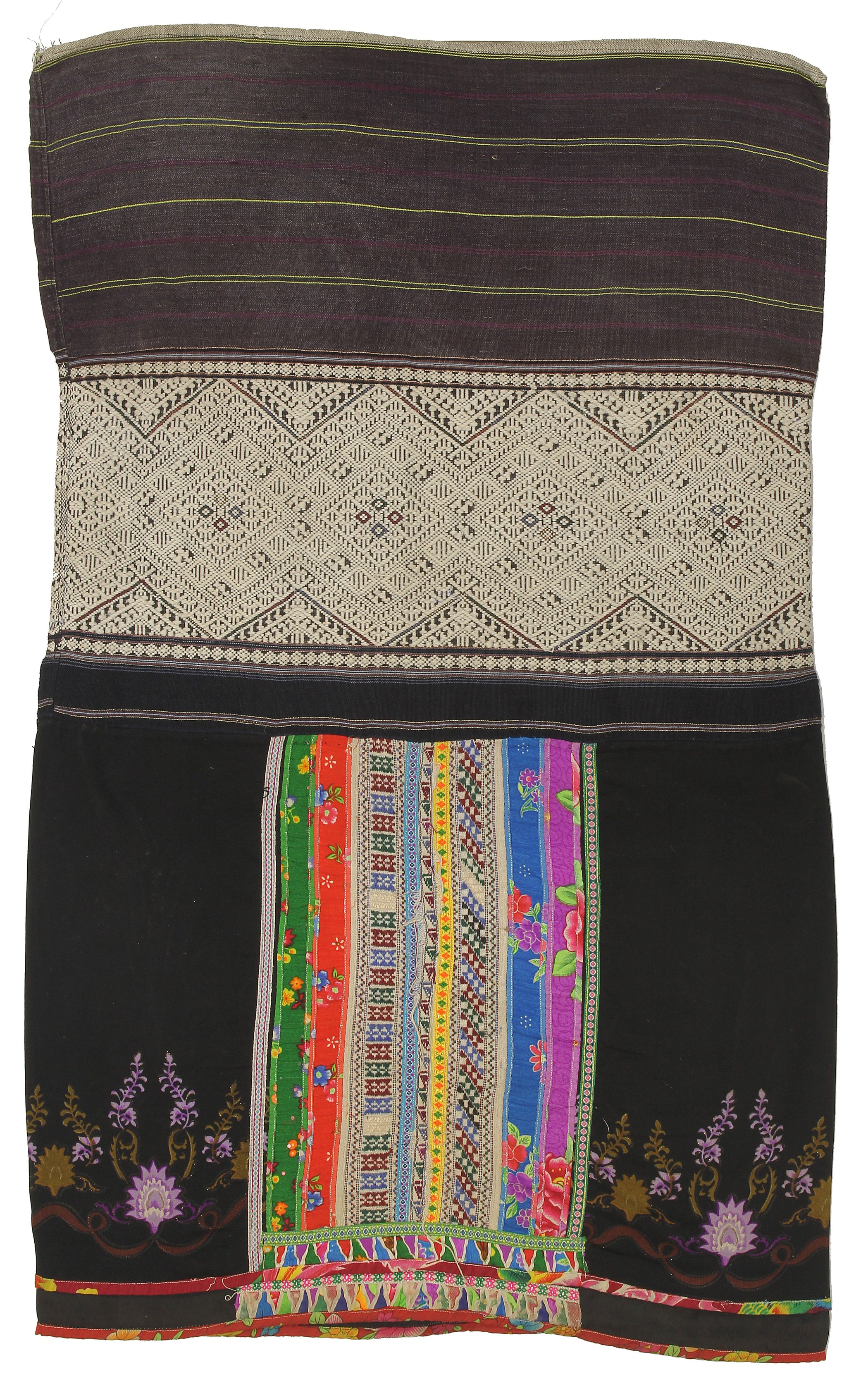 Vintage Ethnic Lu Skirt from Northern Vietnam | 34" x 21" — Niger Bend