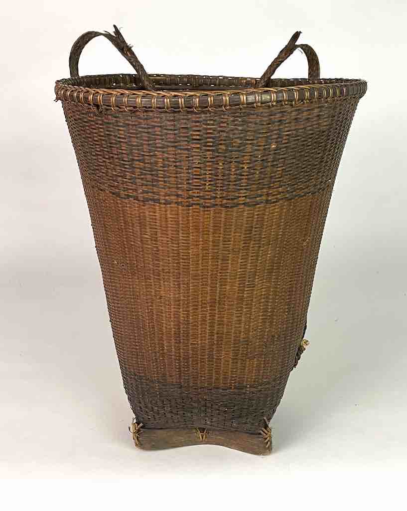 Vintage "Backpack" Style Vietnamese Rattan Rice Harvest Basket — Niger Bend