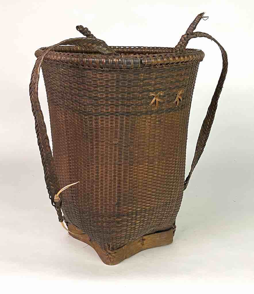 Vintage "Backpack" Style Vietnamese Rattan Rice Harvest Basket — Niger Bend